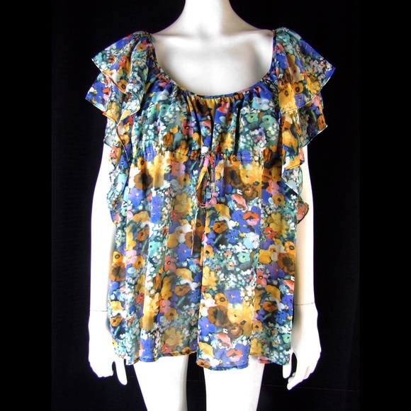 H&M | Tops | H M Garden Collection Frilled Empire Top 6 | Poshmark
